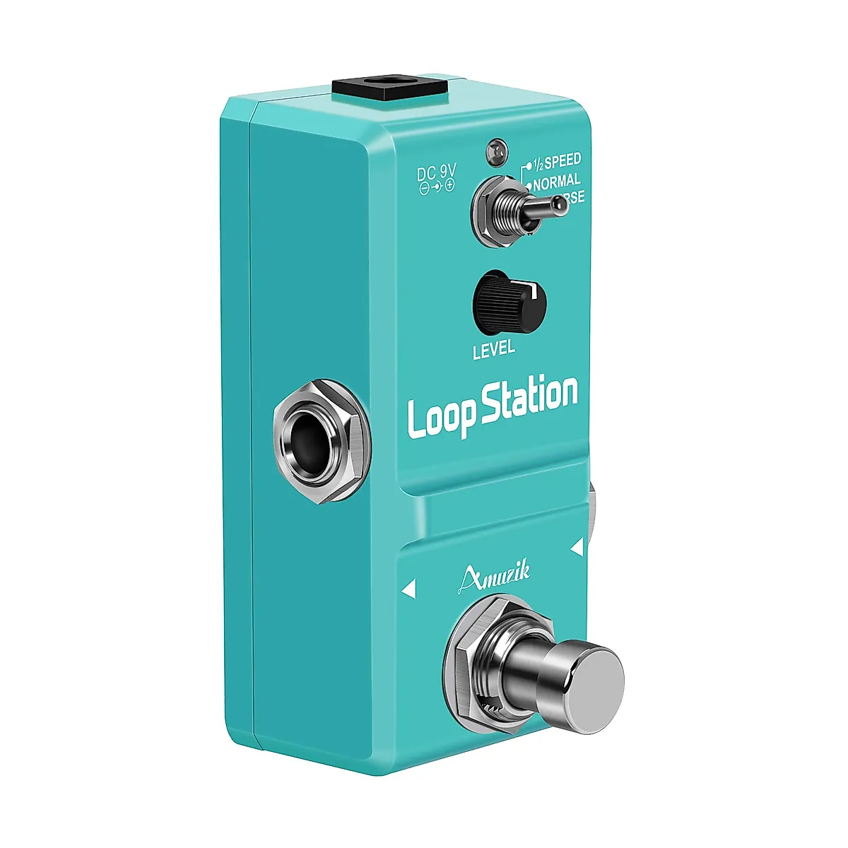 Amuzik Looper Guitar Pedal for Electric Guitar Loop Station Pedal Unlimited Overdubs 10 Minutes of Looping, 1/2 time, and Reverse, built-in SD Card for memory with 3 Modes Mini Size