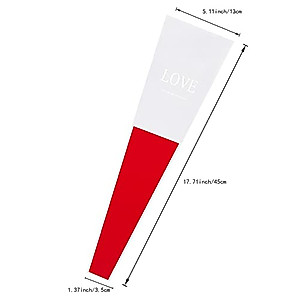 Flower Sleeves for Bouquets Bags Big Rose Sleeve Plastic Flower Bags for Bouquets Sleeves Floral Wrap F5-S-Red-100pcs