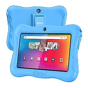 Contixo 7" Android Kids Tablet 32GB, Includes 50+ Disney Storybooks & Stickers (Value $200), Protective Case with Kickstand, (2023 Model) - Blue