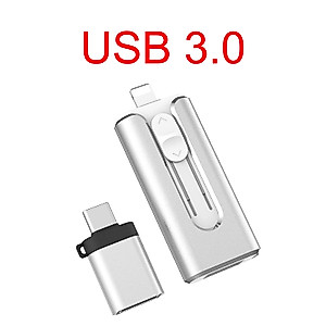 Vansuny USB 3.0 Flash Drive 64GB, 3 in 1 USB Flash Drive Photo Memory Stick for Phone/Pad and Android Phone/Tablet and PC