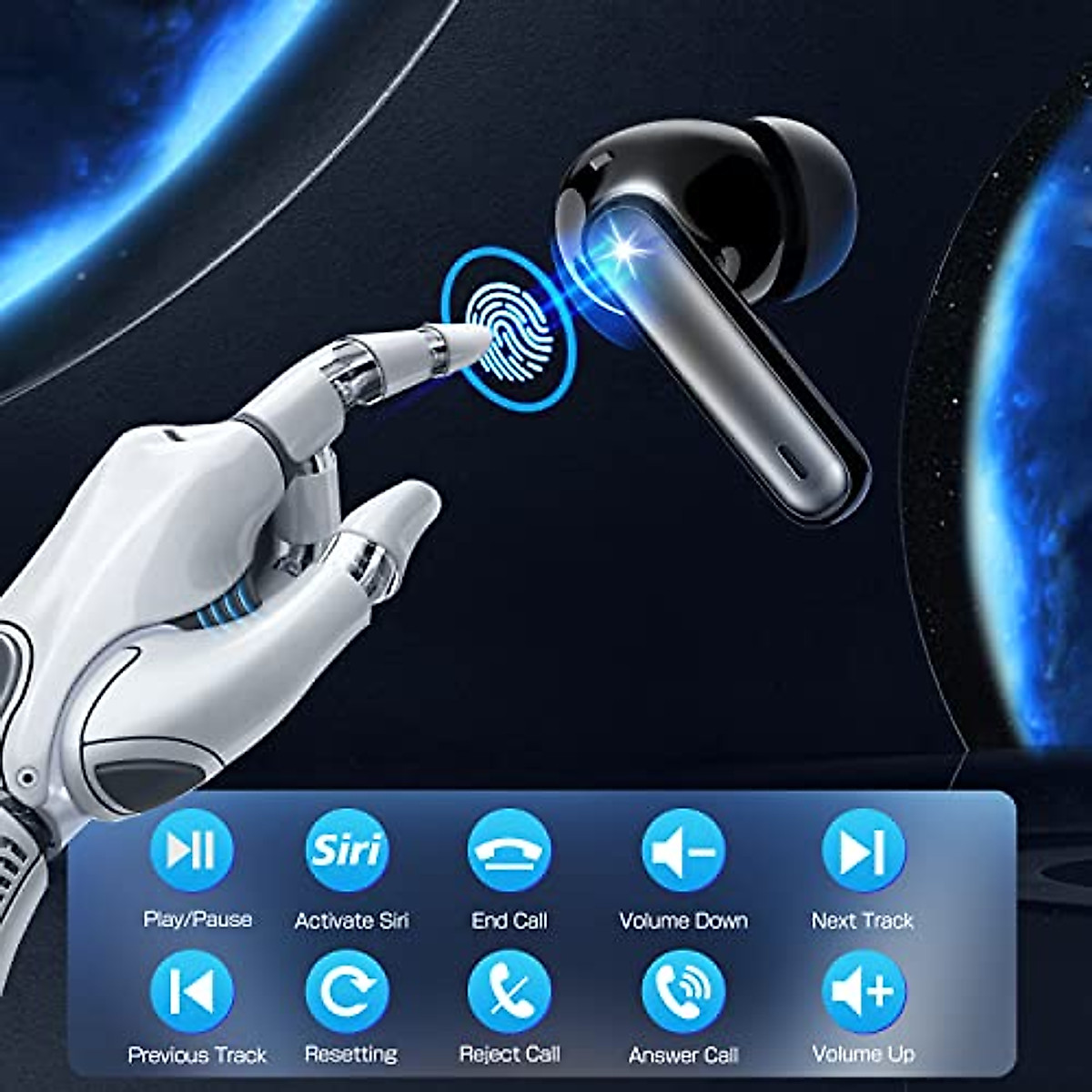 DIUARA Wireless Earbuds V5.3 Bluetooth Headphones 48 Hrs Playtime with ...