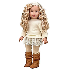 - Romantic Melody - 3 Piece Outfit - Tunic, Leggings and Boots - Clothes Fits 18 Inch Doll (Doll Not Included)