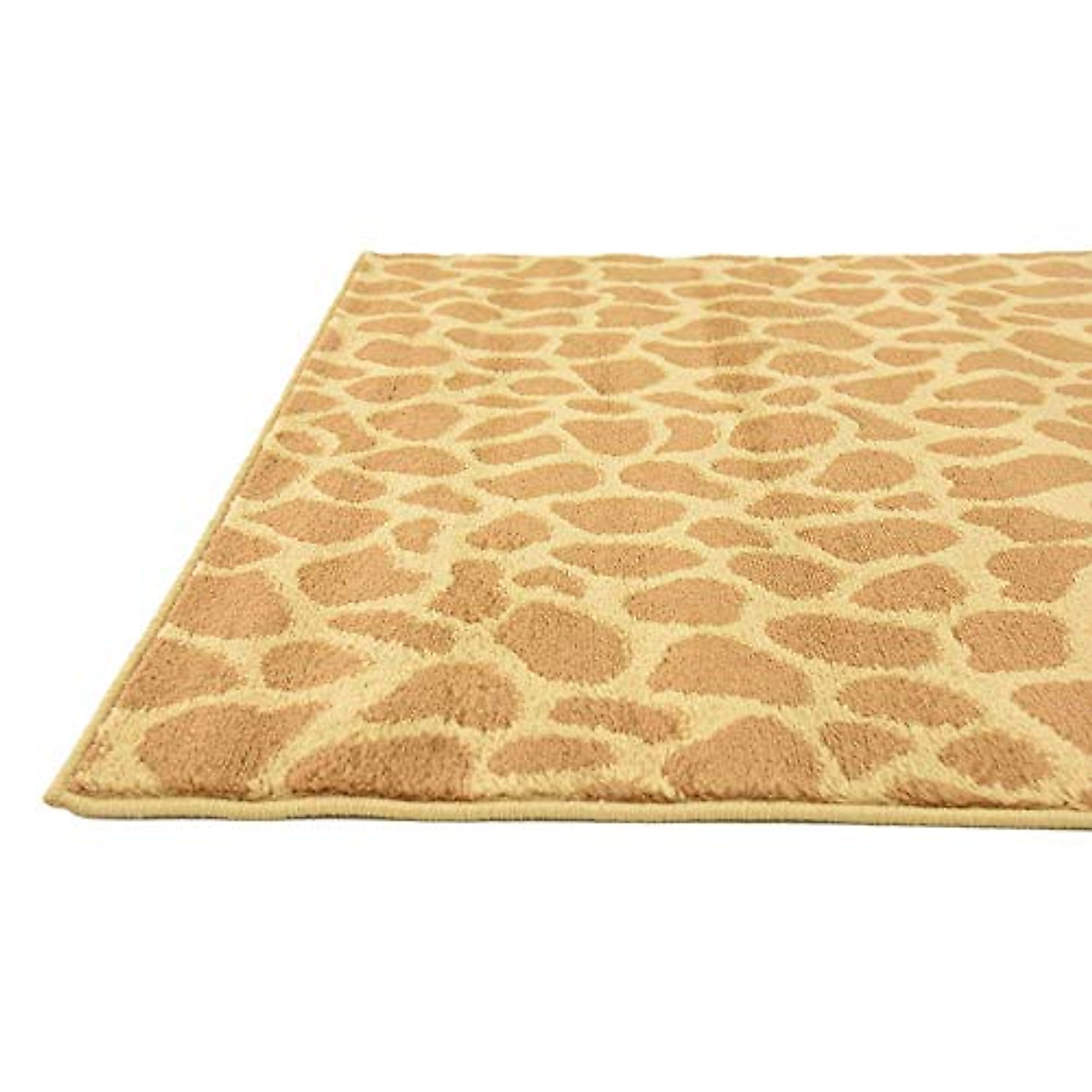 Unique Loom Wildlife Collection Animal Inspired with Giraffe Print Design Area Rug, 3 ft 3 in x 5 ft 3 in, Yellow/Light Brown