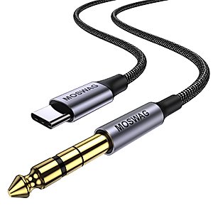 MOSWAG USB C to 6.35mm 1/4 inch TRS Cable 3.28FT/1Meter,Type C to 1/4 Audio Adapter Aux Jack Stereo Cable for Google Pixel 4XL,Galaxy Note 10+/S20+,Amplifier,Speaker,Headphone,Mixing Console