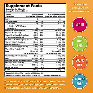 Kids Multivitamin Gummies | Multivitamin for Kids | Sugar Free Kids Vitamins | Vegan & Non-GMO | Gluten Free | Strawberry, Passionfruit, Peach & Cherry | 120 Gummy Vitamins for Kids (2 Pack)