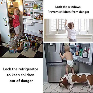 Refrigerator Door Locks, Fridge Lock with Keys, File Drawer and Child Safety Cabinet Lock with Strong Adhesive