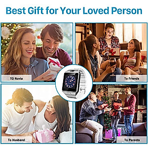 Padgene Bluetooth Smartwatch,Touchscreen Wrist Smart Phone Watch Sports Fitness Tracker with SIM SD Card Slot Camera Pedometer (Black (Black Band))