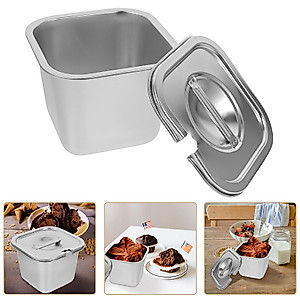 PRETYZOOM Freezer Stainless Steel Container Ice Cream Storage Box Metal Container with Lid Storage Containers Ice Cream Tub Ice Cream Storage Tubs Freezer Container Stainless Steel Storage Containers