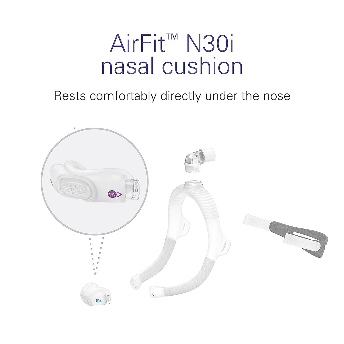 ResMed AirFit N30i Nasal Replacement Cushion - Small/Wide - ResMed CPAP Supplies - Silicone - Replace Every Month