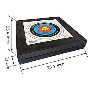 KHAMPA Archery Target for Backyard | 2x2 ft. Deluxe Double Layer Bow Target | includes 2 Paper Targets and Push Pins for Crossbow or Compound Bows