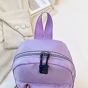 LAKEDREAM Casual Nylon Women Mini Backpack Fashion Solid Color Preppy Style Female Small Travel Knapsack Rucksacks (Style A White)