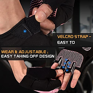 Sunnex Gym Gloves for Women, Workout Gloves Women, Fingerless Gloves for Weightlifting, Lightweight Breathable Fitness Gloves, Sports Gloves for Training Lifting Weight Cycling Climbing Rowing