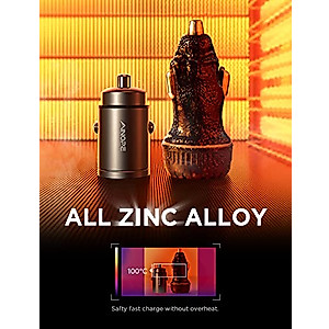 USB C Car Charger Adapter, AINOPE 72W USB C Car Faster Charger with Mini and All-Metal Body, PD 36W & QC 36W Type C Car Charger Compatible with Magsafe Car Mount, iPhone 14/13/12, iPad Pro, PPS 25W