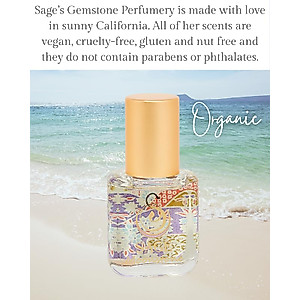 Moonstone Organic Perfume Oil Extract Roll-On by Sage- 1/4 oz, Vegan & Cruelty-Free, Floral Scent, Gardenia, Paperwhites, Stargazer Lily