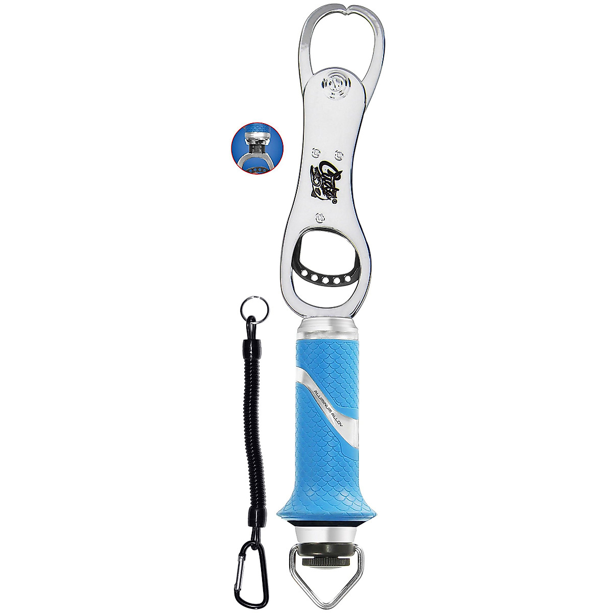 CUDA 11.5" Grip & Scale | Durable For Saltwater and Freshwater Use Up to 50 LBS Fish Scales with Non-Slip Scale Pattern Grip & Stainless Steel Jaws | Lanyard Included
