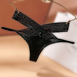 ZWW Women's Cross Strap Lace G String Thong Sexy and Comfortable Underwear