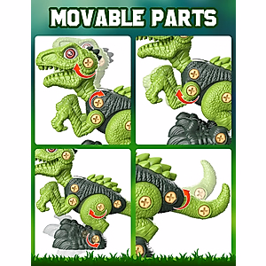 EduCuties Dinosaur Toys for Kids 3-5, Take Apart Dino Games for Boys Girls Age 5-7, Construction Building Educational STEM Sets with Electric Drill for Children Birthday Present