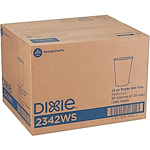 Dixie 12 oz. Paper Hot Coffee Cup by GP PRO (Georgia-Pacific), Pathways, 2342WS, 500 Count (25 Cups Per Sleeve, 20 Sleeves Per Case), Whimsy