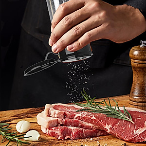 Voittozege 50 Pcs Spice Jars with Shaker Lids 3.3 oz/100 ml Plastic Spice Bottles Spice Containers Jars Seasoning Shaker for Storing Spice, Herbs and Seasoning Powders (Black Lid)