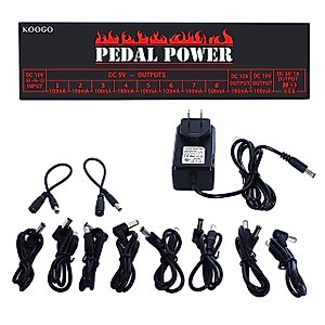 Koogo Guitar Pedal Power Supply Update Output Multi Circuit Power Supply For Guitar Pedal 10 Ways 9V/12V/18V DC Outputs & 1 Ways 5V USB Output With Short Circuit/Overcurrent Protect …