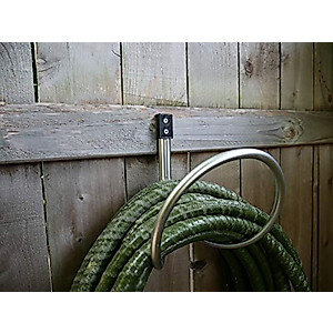 UpCaddy Hose Hanger Wall Mount, Holds 25 to 125 Feet of 3/4 Inch Hose – Aluminum Hose Hook