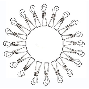 Megeor Stainless Steel Clothes Pins, 60 Packs Wire Laundry Clip for Clothes, Socks, Scarves, Home & Office