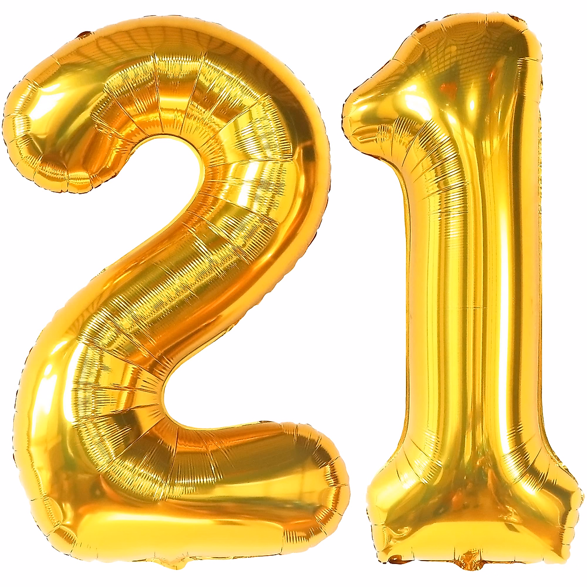 KatchOn, Giant Gold Number 21 Balloon - Pack of 3 | Gold 21 Birthday Balloon, 21st Birthday Backdrop | Happy 21st Birthday Banner Black and Gold for Happy 21st Birthday Decorations for Him