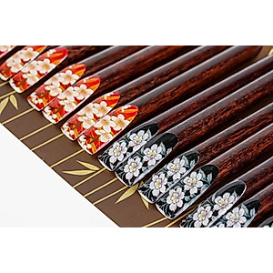 W Home Heim Concept 8- Pairs Bamboo Chopsticks Reusable Chinese Korean Japanese Chopsticks Natural Wood Chop Stick (chopsticks8set)