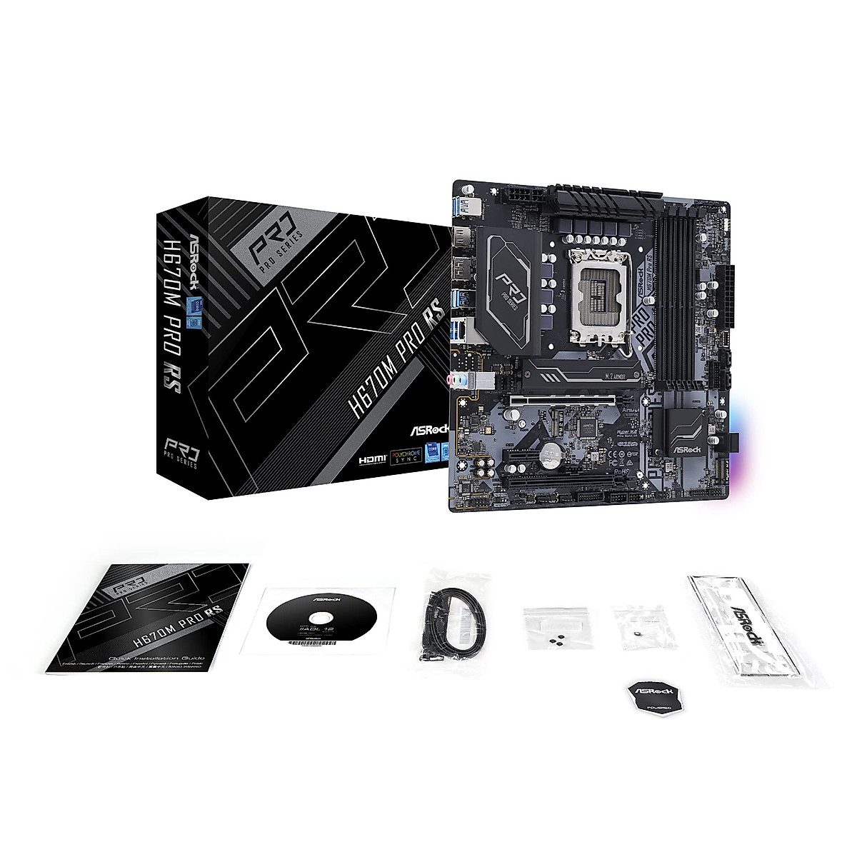 ASROCK H670M PRO RS Socket LGA1700/ Intel H670/ DDR4/ SATA3&USB3.2/ M.2/ Micro ATX Motherboard