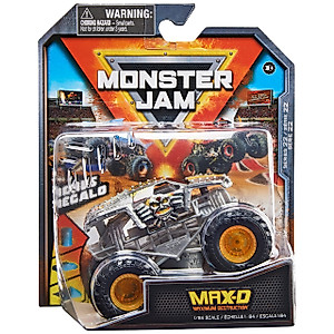 Monster Jam, Official Max-D Monster Truck, Die-Cast Vehicle, See-Thru Crew Series, 1:64 Scale, Kids Toys for Boys Ages 3 and up