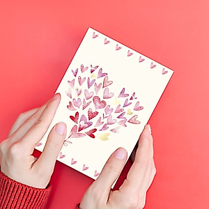 Fancy Land Valentines Cards with Envelopes 12 Heart Cards Blank Inside Gold Foil Embellishment