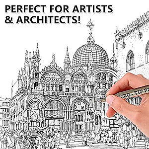 Shuttle Art 18 Pack Micro-line Pens, Waterproof Archival Ink, 11 Colors in 0.3MM Felt Tip & 7 Blacks in Sizes 0.15MM to 0.5MM Multiliner For Journaling Technical Illustrating Drawing Manga Zentangle