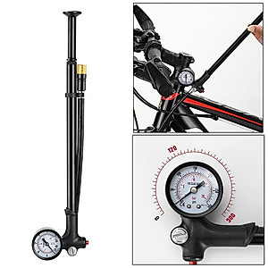 BESSTUUP Bike Bicycle 120PSI High Pressure Shock Pump with Gauge Fork Shock Rear Mini Air Pump for Mountain MTB Downhill Fork - No Air Loss Nozzle