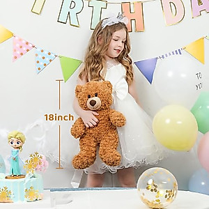 Tezituor Small Teddy Bear Stuffed Animals 18inch, Cute Little Teddy Bear Plush Toys for Kid Girl Boy (Brown)