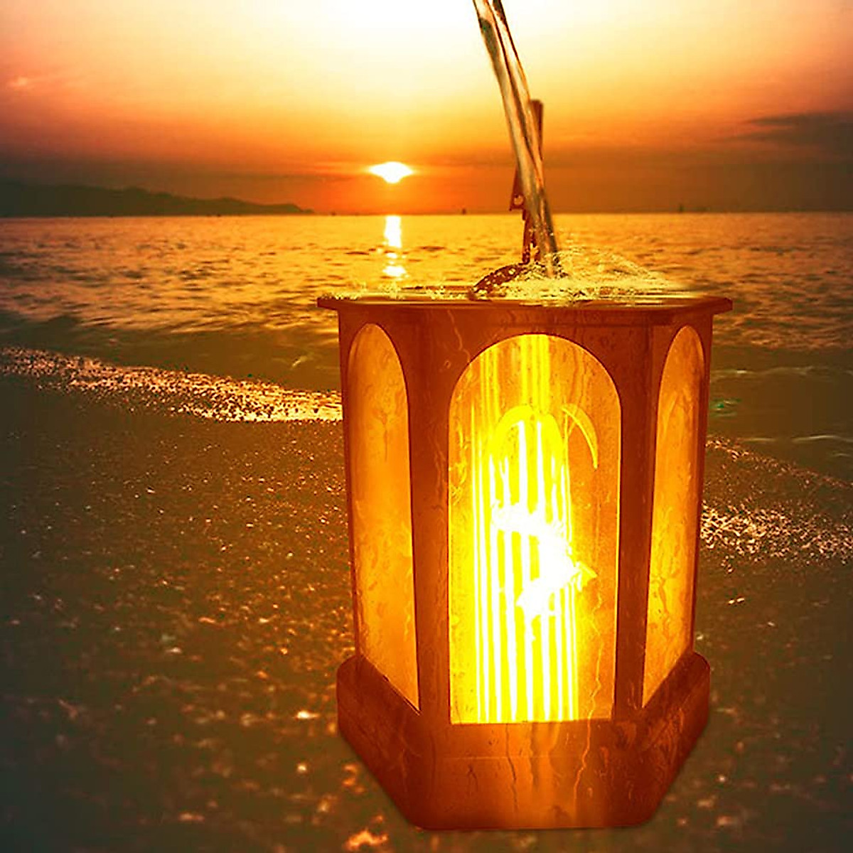 ZHUANYIYI Outdoor Hanging Solar Flame Lights, Garden Lawn Decorative Landscape Lights, All-Weather Home Garden Pavement Waterproof Lighting