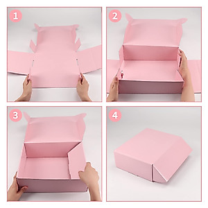 CRUGLA 20 Packs 12x9x4 Gift Boxes With Lids for Presents, Large Pink Gift Boxes Empty for Wrapping Gifts for Women Girls Mothers Day Wedding Birthay Party Valentine's Day