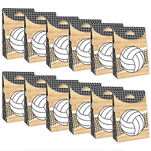 Big Dot of Happiness Bump, Set, Spike - Volleyball - Baby Shower or Birthday Gift Favor Bag - Party Goodie Boxes - Set of 12