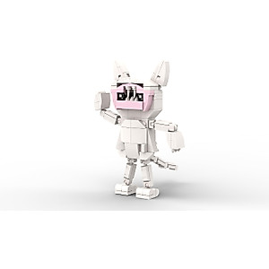 ICEBRICKS Joyville Wooly Unnamed Cat Building Set, Horror-Puzzle Adventure Game Toy, 135pcs Building Bricks Joyville Collectible Model Kits, Christmas Birthday Gifts for Kids,Boys,Aldults,Fans (White)