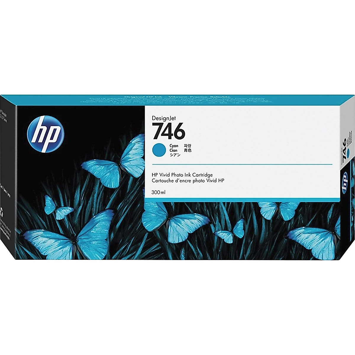 HP 746 Cyan 300-ml Genuine Ink Cartridge (P2V80A) for DesignJet Z6 & Z9+ Large Format Printers