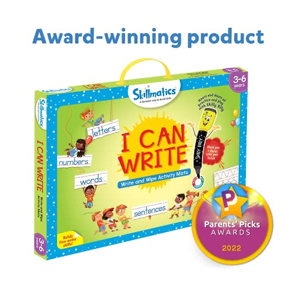 Skillmatics Educational Game - I Can Write, Reusable Activity Mats with 2 Dry Erase Markers, Gifts for Ages 3 to 6