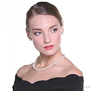 VIKI LYNN Pearl Necklace 6-7mm Freshwater Cultured Pearls 925 Sterling Silver 18inch
