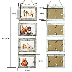 SESEAT 4x6 Wall Hanging Picture Frames Collage with 8 Opening Distressed White Frames,2 Packs