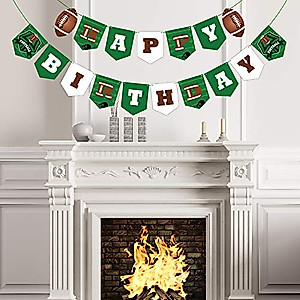 Football Party Decorations, Football Birthday Banner Football Theme String Flags Happy Birthday Bunting Sign for Sport Theme Decoration Football Party Decor