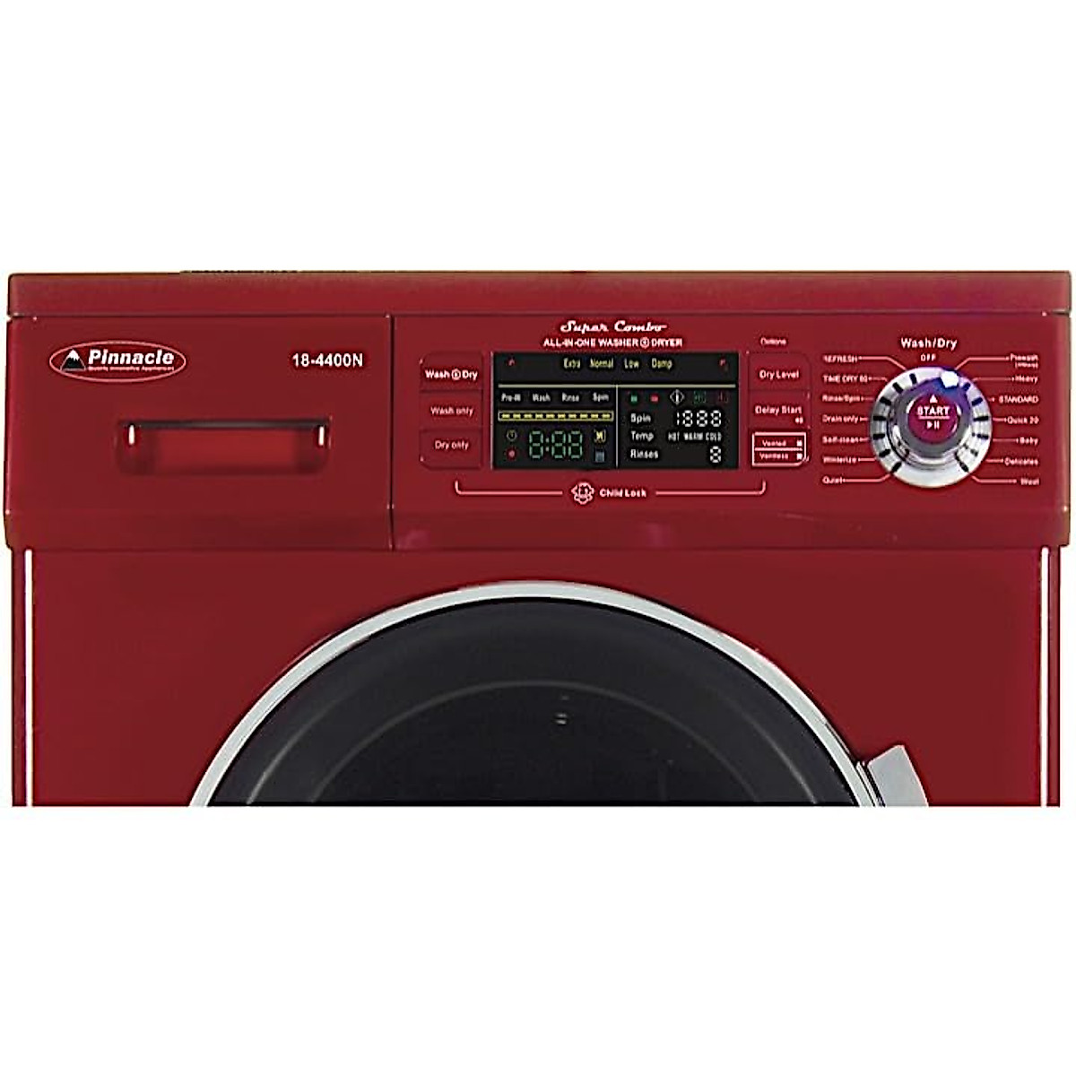 Pinnacle 18-4400N Super Combo Washer/Dryer - Merlot
