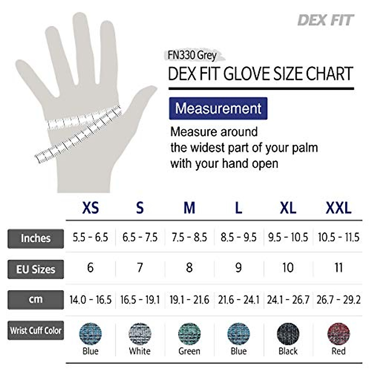 DEX FIT Nitrile Work Gloves FN330, 3 Pairs, 3D-Comfort Stretchy Fit, Firm Grip, Thin & Lightweight, Touch-Screen Compatible, Durable, Breathable & Cool, Machine Washable; Grey M (8)