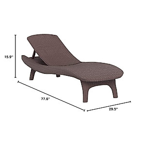 Keter 211045 Pacific Sun Lounger Set of 2, Brown