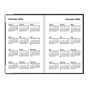 Letts of London Classic Weekly Planner, 12 Months, January to December, 2024, Gold Corners, Pocket Size, 4.25" x 2.75", Black (C32EBK-24)