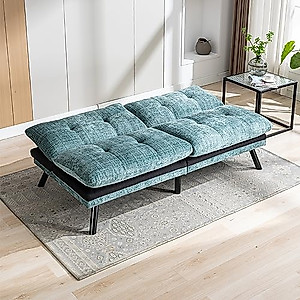 Anwick Futon Sofa Bed Convertible Futon Sleeper Couch, 71" Sleeper Sofa Bed with Adjustable Backrest, Modern Loveseat Couch for Compact Living Room, Apartment, Office (Green)