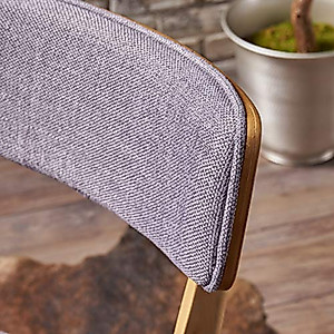 GDFStudio Caleb Mid Century Fabric Dining Chairs with Natural Oak Finish(Set of 2) (Dark Grey)