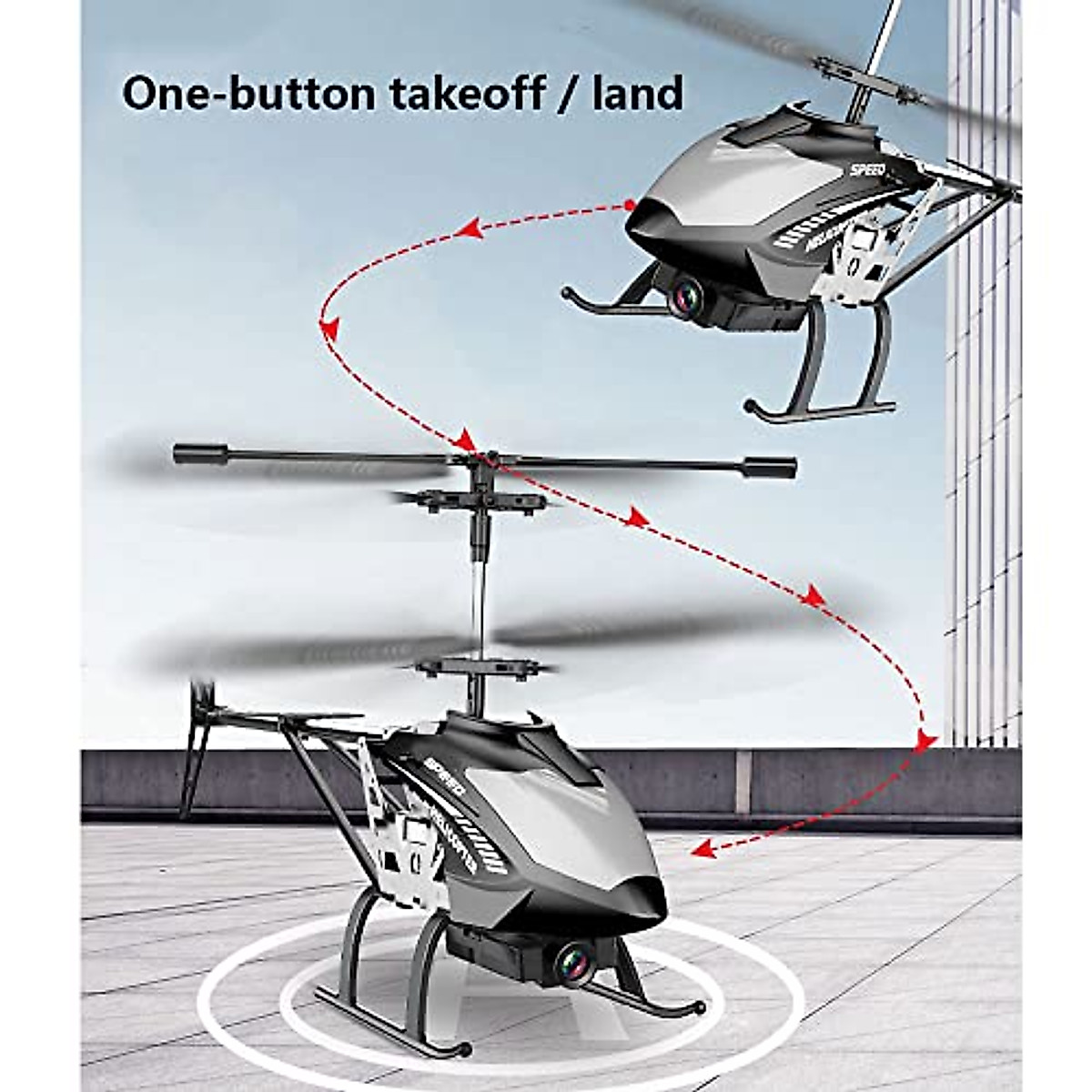 ZAVEIOP Large 50cm HD Camera RC Helicopter 4CH Pneumatic Fixed High Helicopter Alloy Body RC Plane Real-time Camera is Prepared to Take Off RC Glider Beginner Entry Level Flight Toy